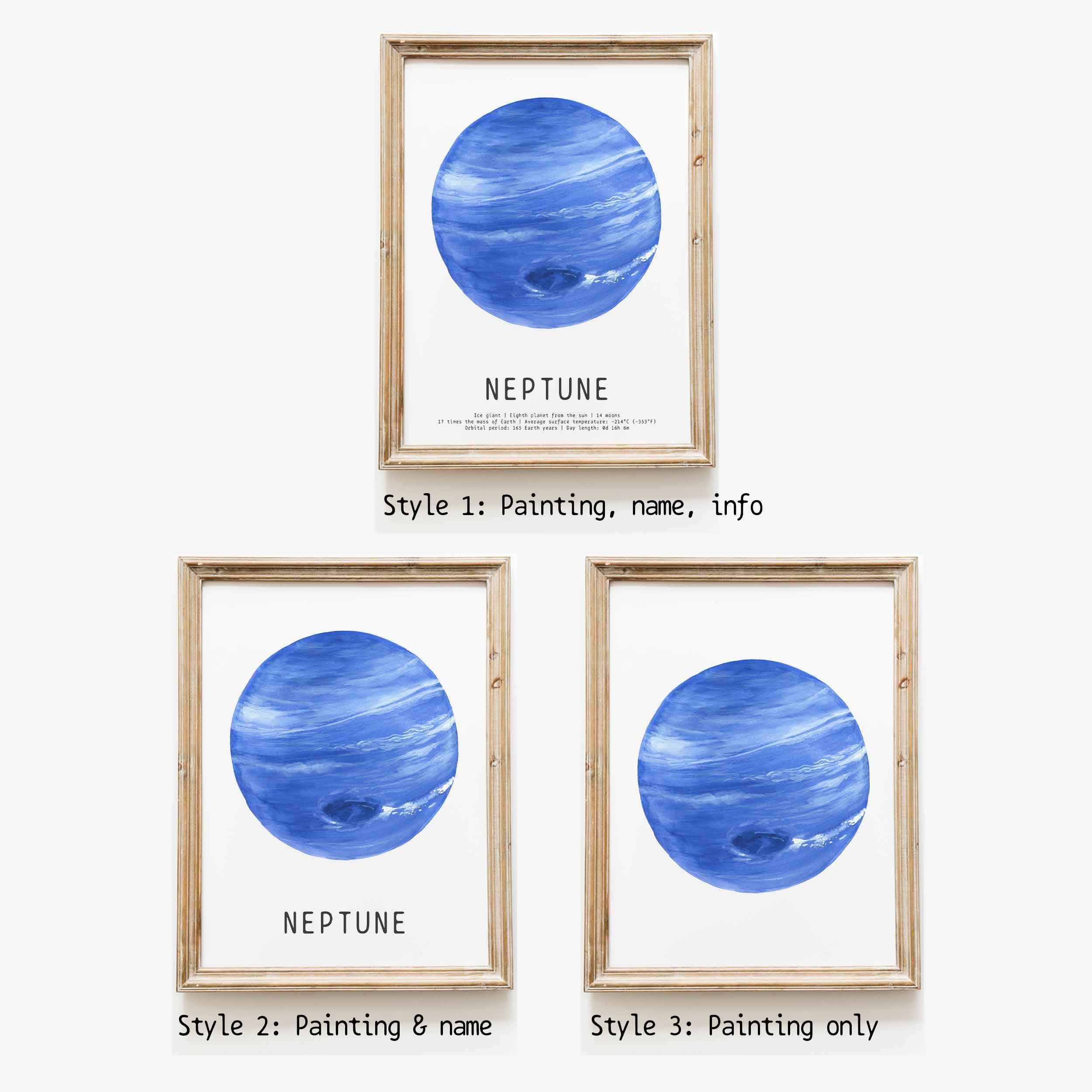 Planet Neptune Art Print Solar System Prints Homeschool - Etsy Australia
