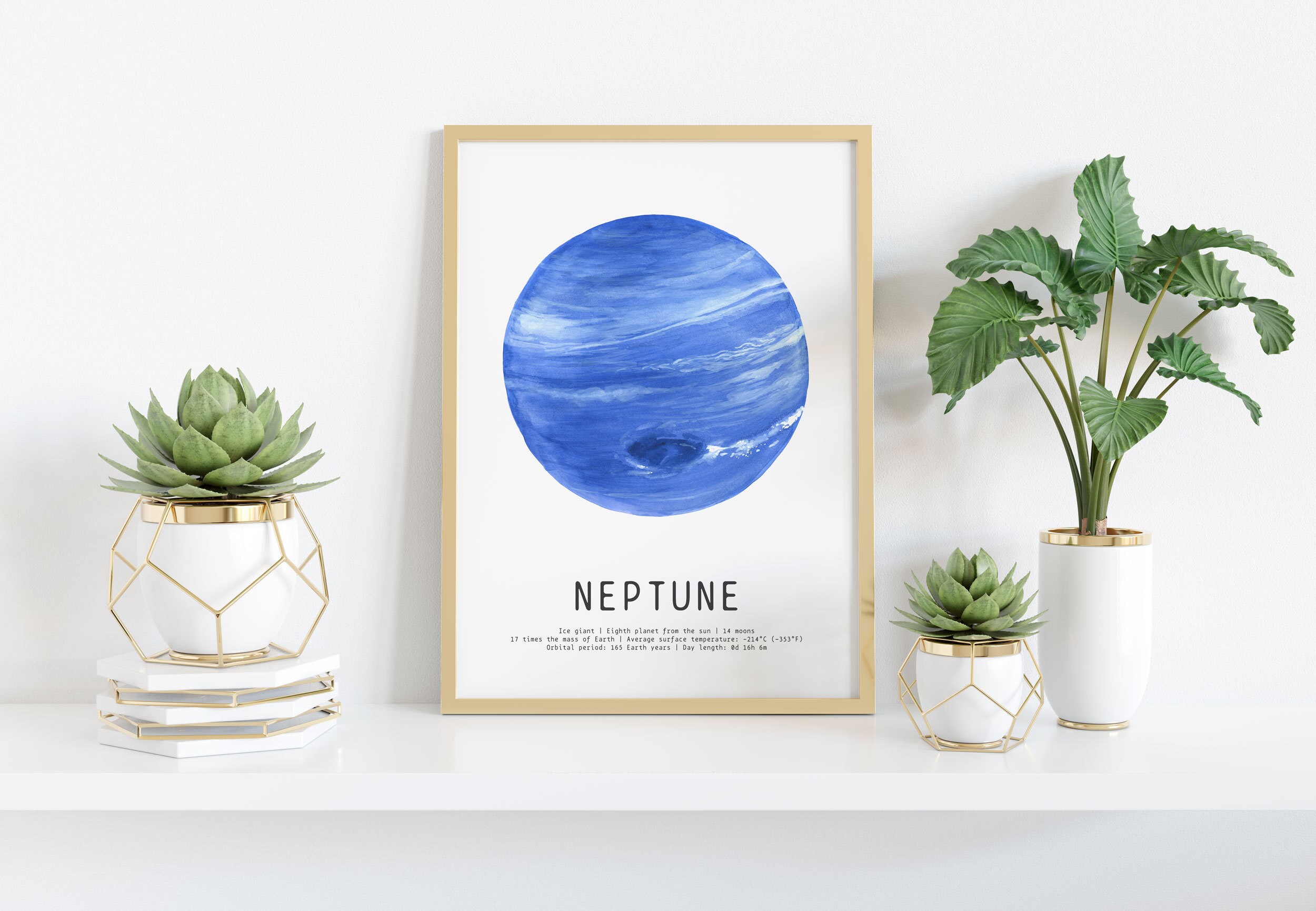 Planet Neptune Art Print Solar System Prints Homeschool | Etsy