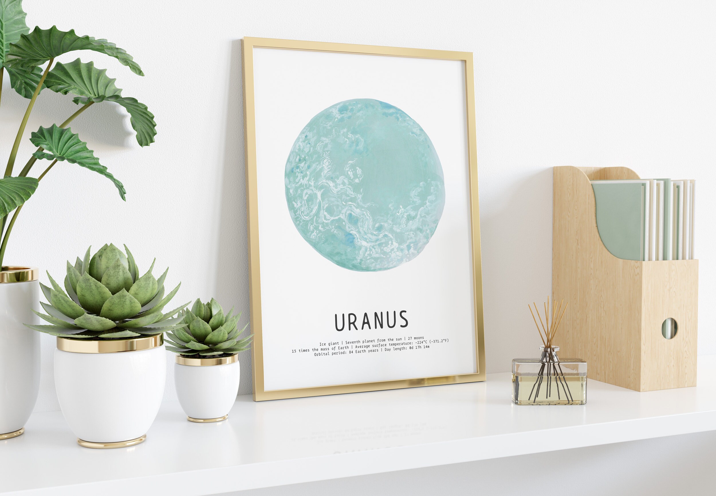 Hand Painted Planet Uranus Art Print Solar System Prints - Etsy Canada