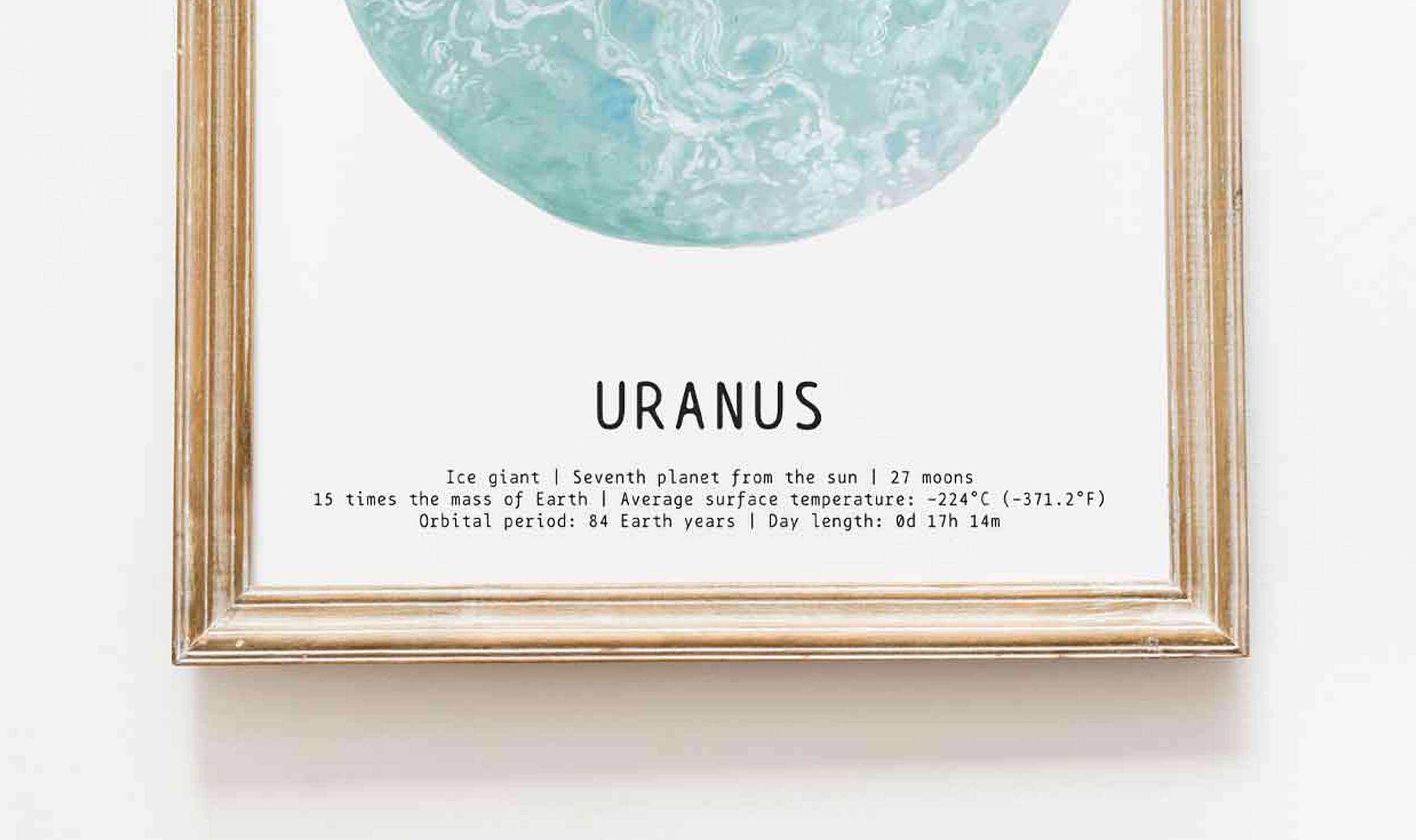 Hand painted planet Uranus art print Solar System prints | Etsy