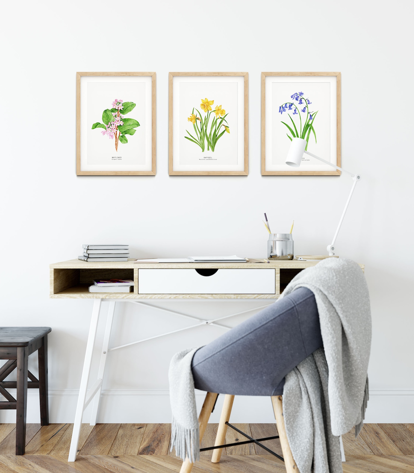 Mayflower Hand Painted Watercolour Art | Botanical Wall Décor ...