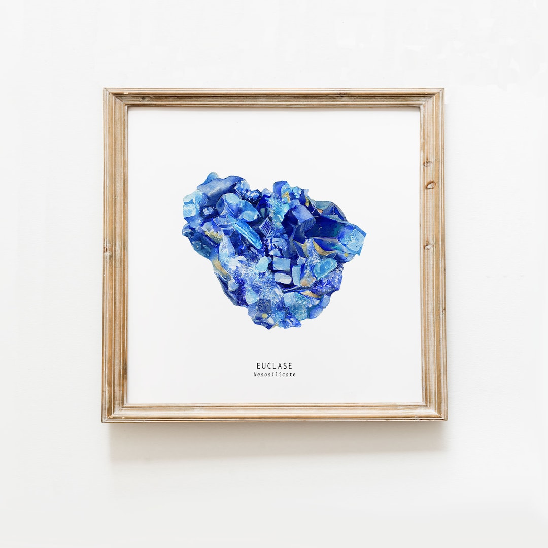 Beautiful Blue Euclase Art Print | Living Room Wall Art | Nursery Wall ...
