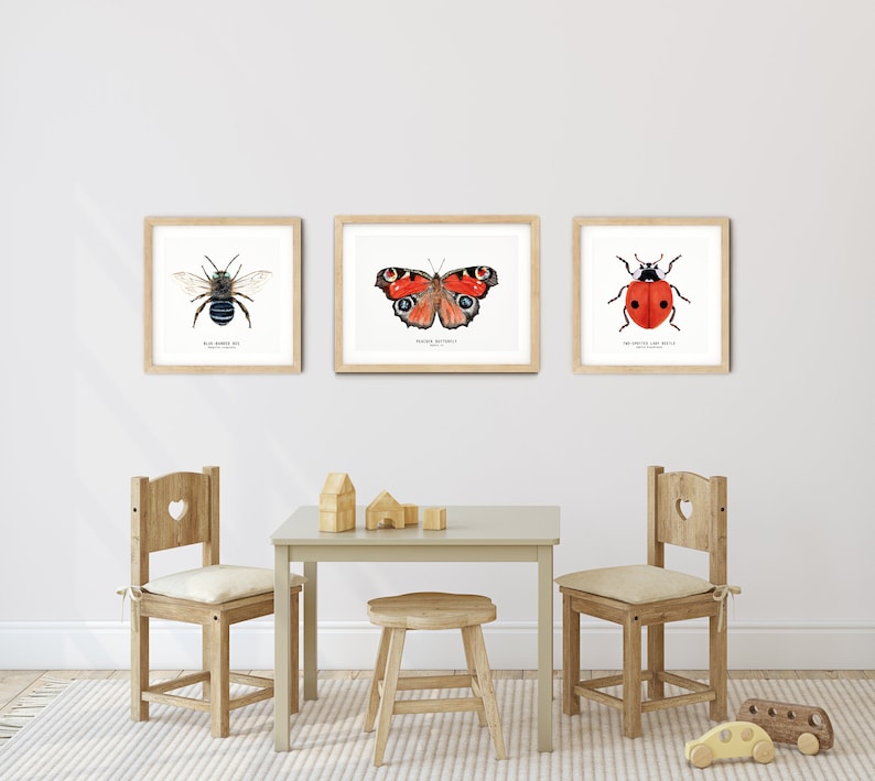 Blue Banded Bee Art Print | Bee Birthday Gift | Bees Wall Art ...