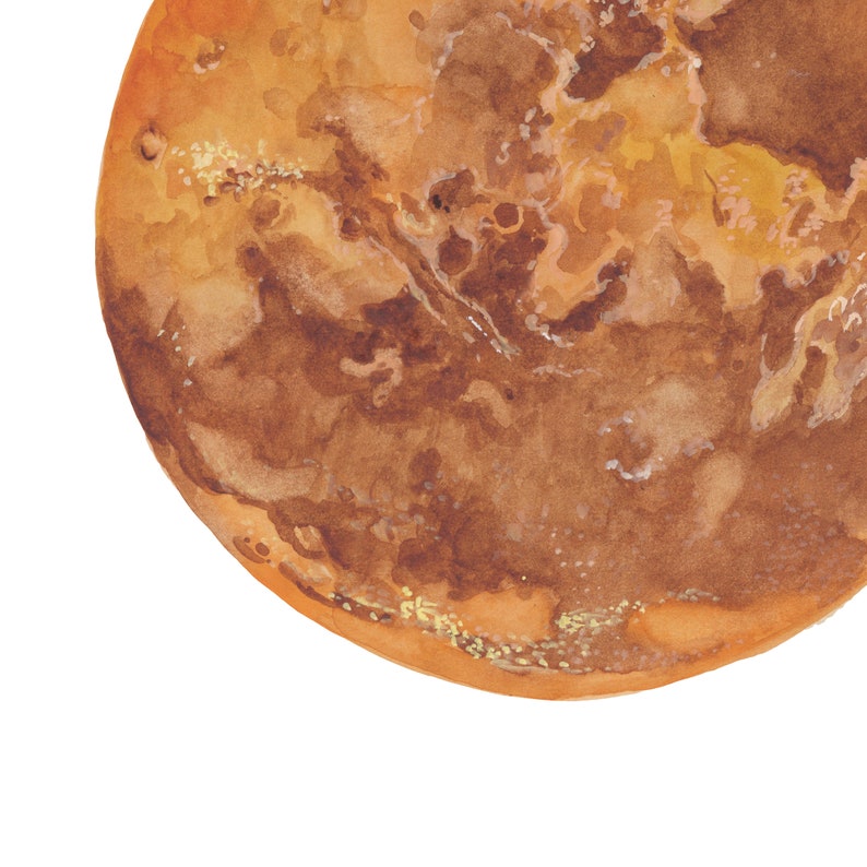 Hand Painted Planet Mars Art Print | Solar System Prints | Homeschool ...