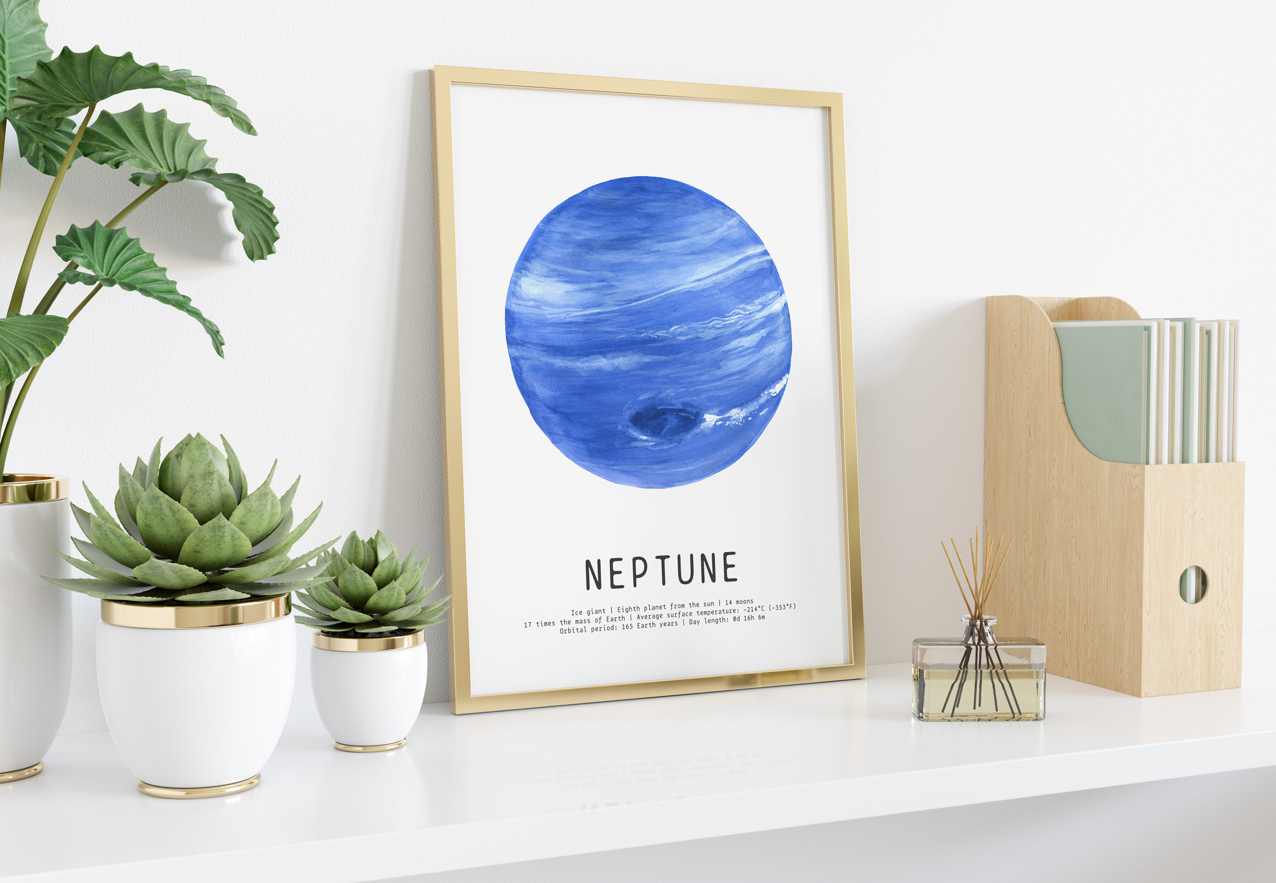 Planet Neptune Art Print Solar System Prints Homeschool | Etsy