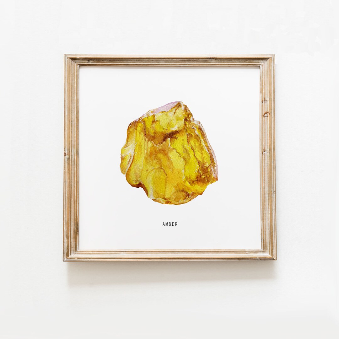 Stunning Hand-painted Amber Art Print | Watercolour Wall Art | Office ...