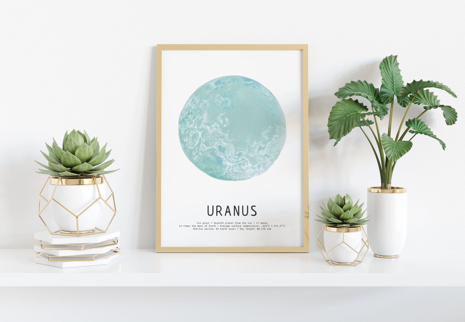 Hand Painted Planet Uranus Art Print Solar System Prints - Etsy Canada