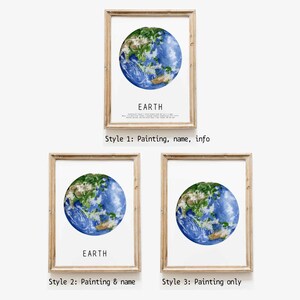 Solar System Set of 3 Hand Painted Art Prints | Nursery Wall Art ...