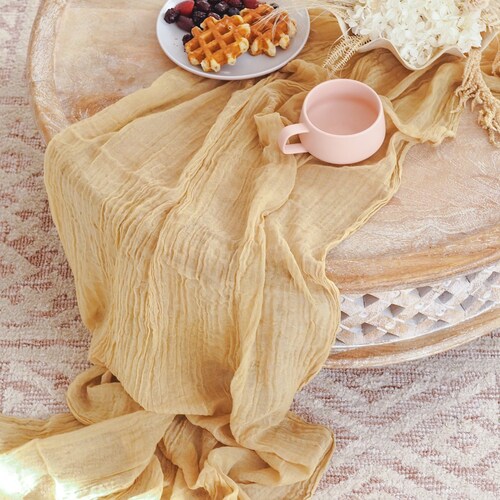 Ivory Cream Cheesecloth Table Runner | Etsy Australia