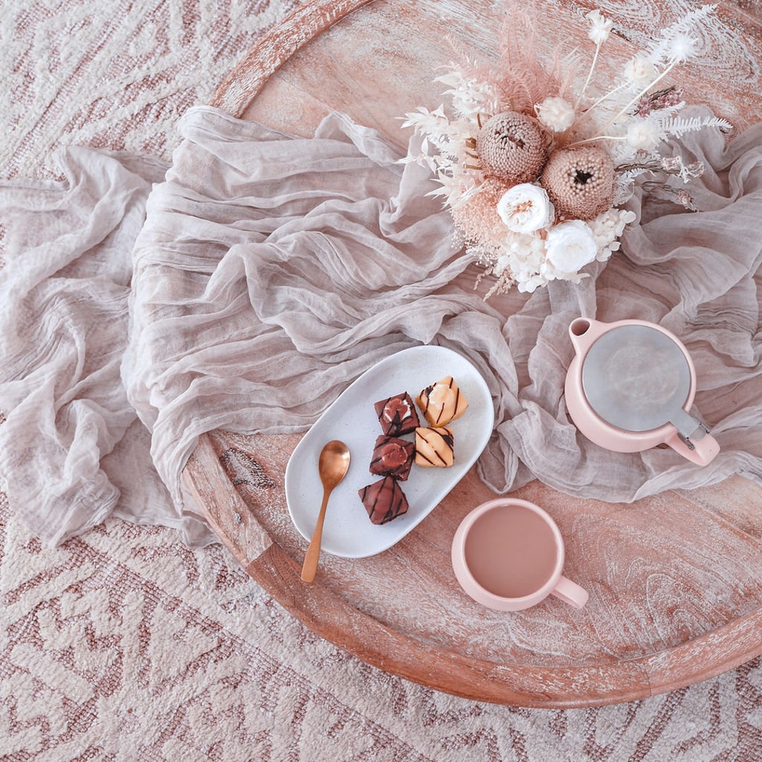 30m Almond Grey Cheesecloth Table Runner, Continuous Length - Etsy