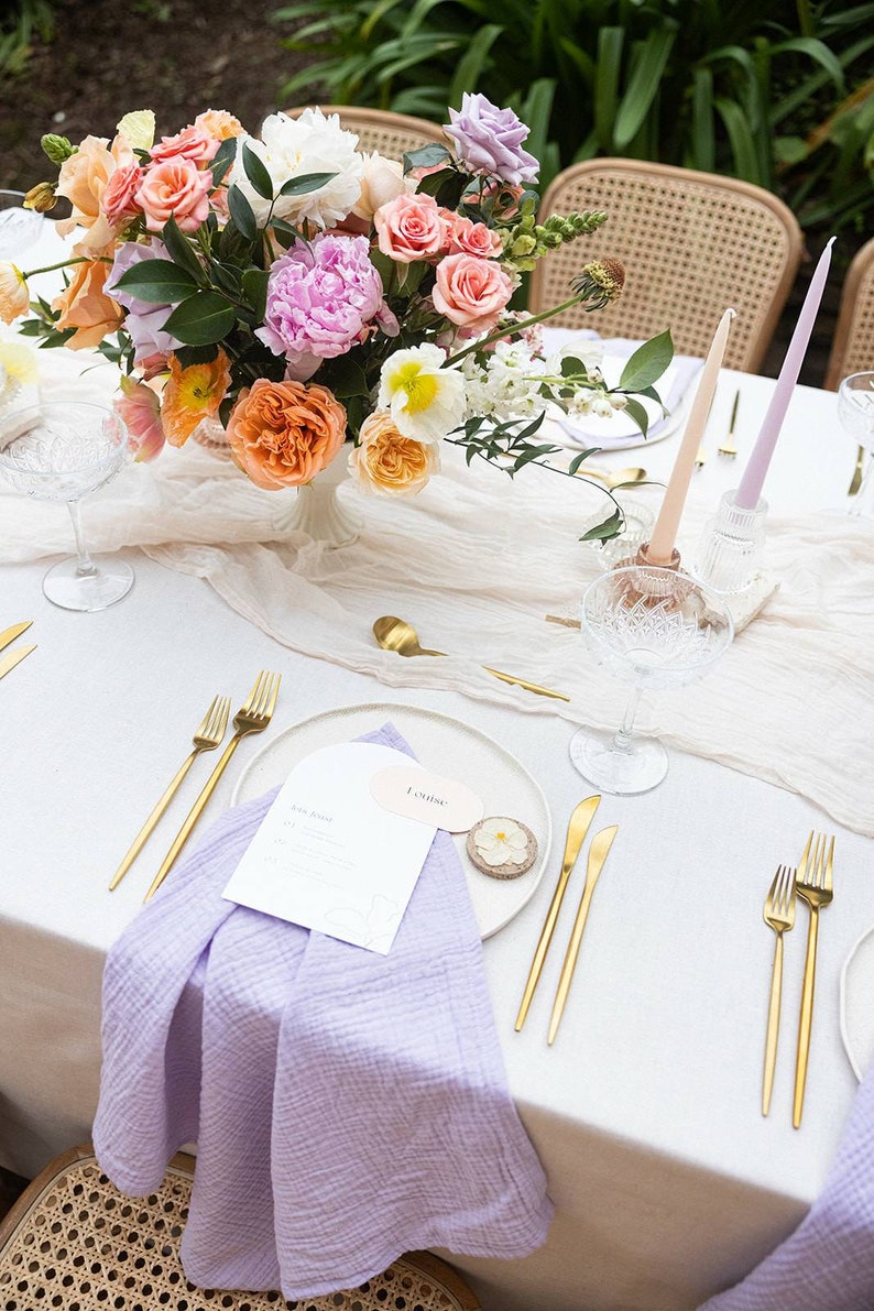 Ivory Cream Cheesecloth Table Runner | Etsy