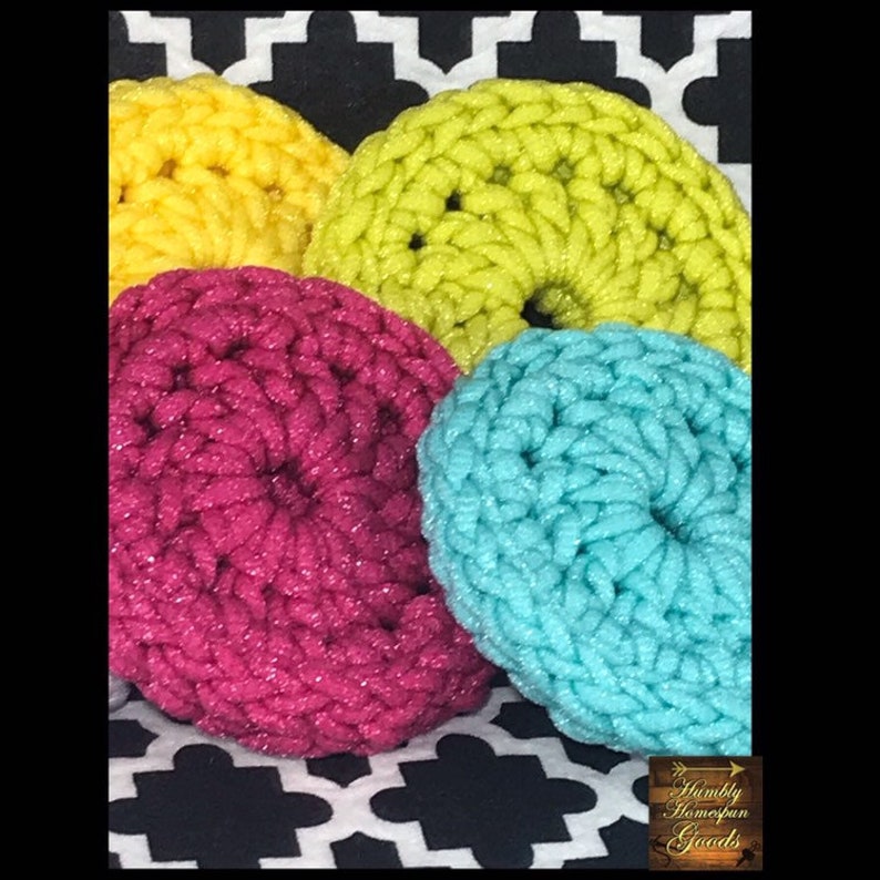 3 PACK Scrubbies Double Layer 100% Nylon Dish Scrubby, Puffy Scrubber 8 ...