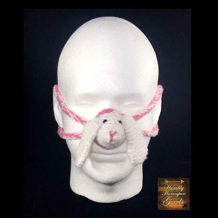 White Bunny Rabbit Nose Warmer Nose Mask Child & Adult/teen Sizes ...