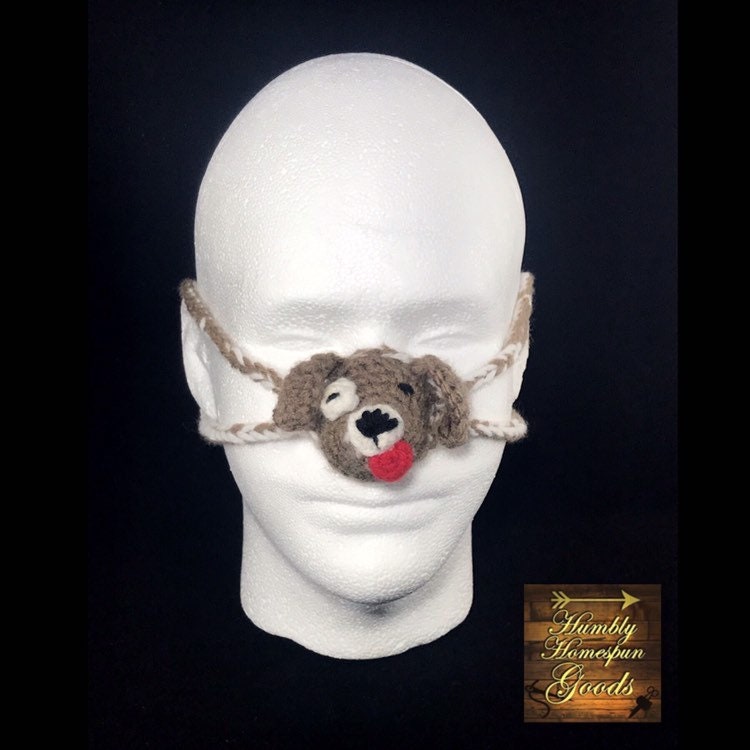 Puppy Dog Nose Warmer Nose Mask Child & Adult Sizes HANDMADE Crochet ...