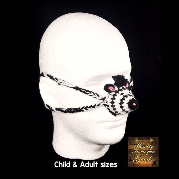 Zebra Nose Warmer Child & Adult/teen Sizes HANDMADE Crochet Photo Prop ...