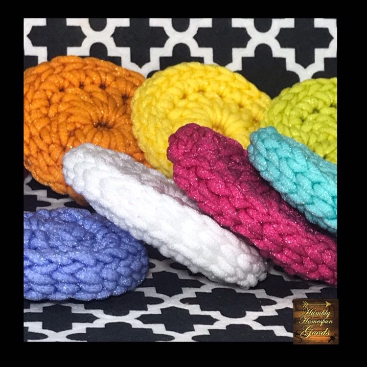 3 PACK Scrubbies Double Layer 100% Nylon Dish Scrubby, Puffy Scrubber 8 ...