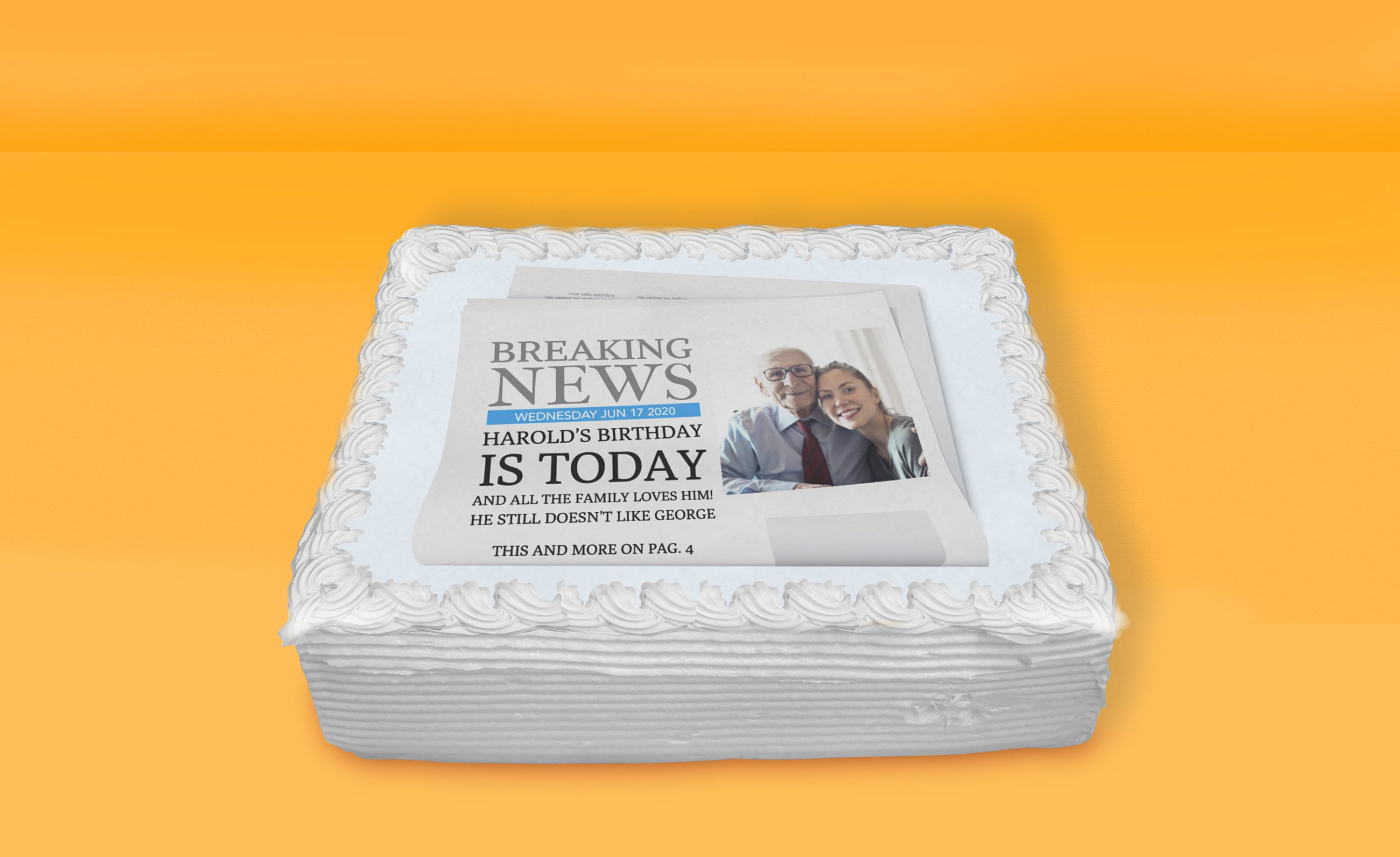 Custom Birthday Cake Edible Topper: Newscake Design - Etsy