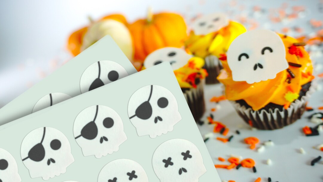30 Edible Skulls Cupcake Toppers - White Edible Skull - Sugar Skulls ...