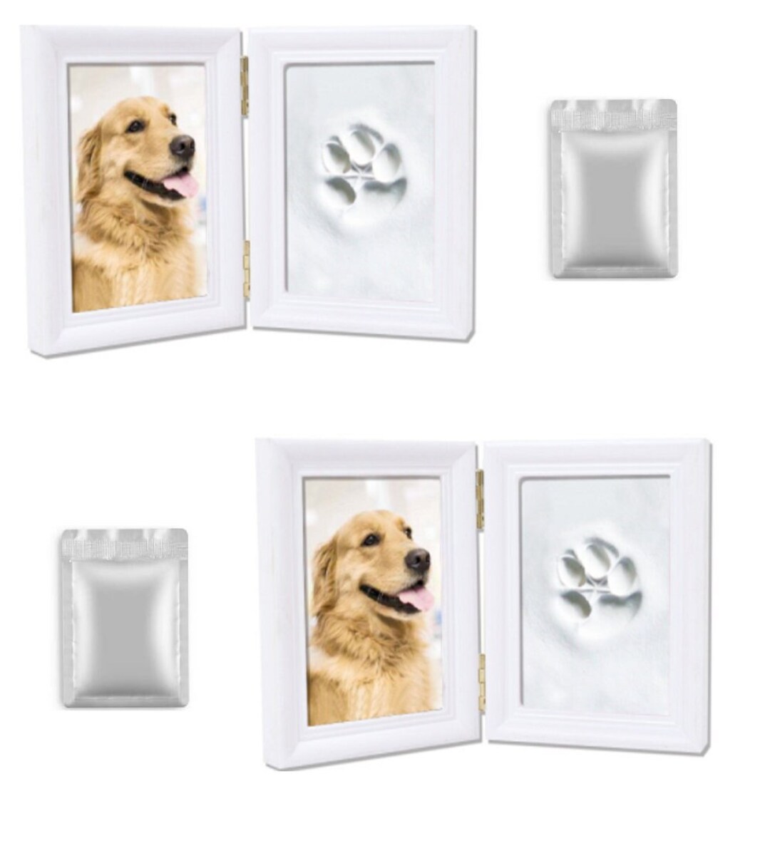 2 Pack - Dog & Pet Picture Frame With Paw Print Keepsake DIY Kit ...