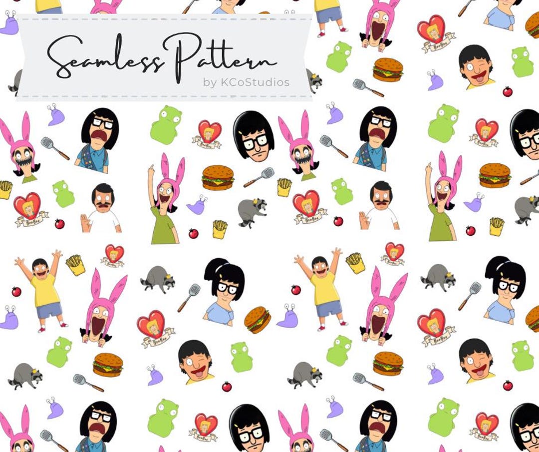 Bobs Burgers Seamless Pattern | Belcher Kids Cartoon Digital Paper ...