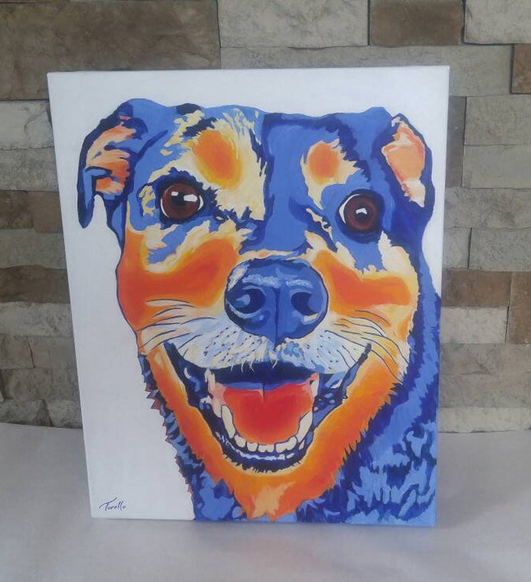 Pop Art Custom Pet Portrait Hand Painted From Your Photo on High ...