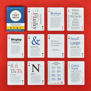 The Font Deck: Playing Card Guide to Typography - Etsy