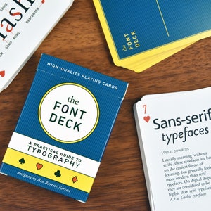 The Font Deck: Playing Card Guide to Typography - Etsy
