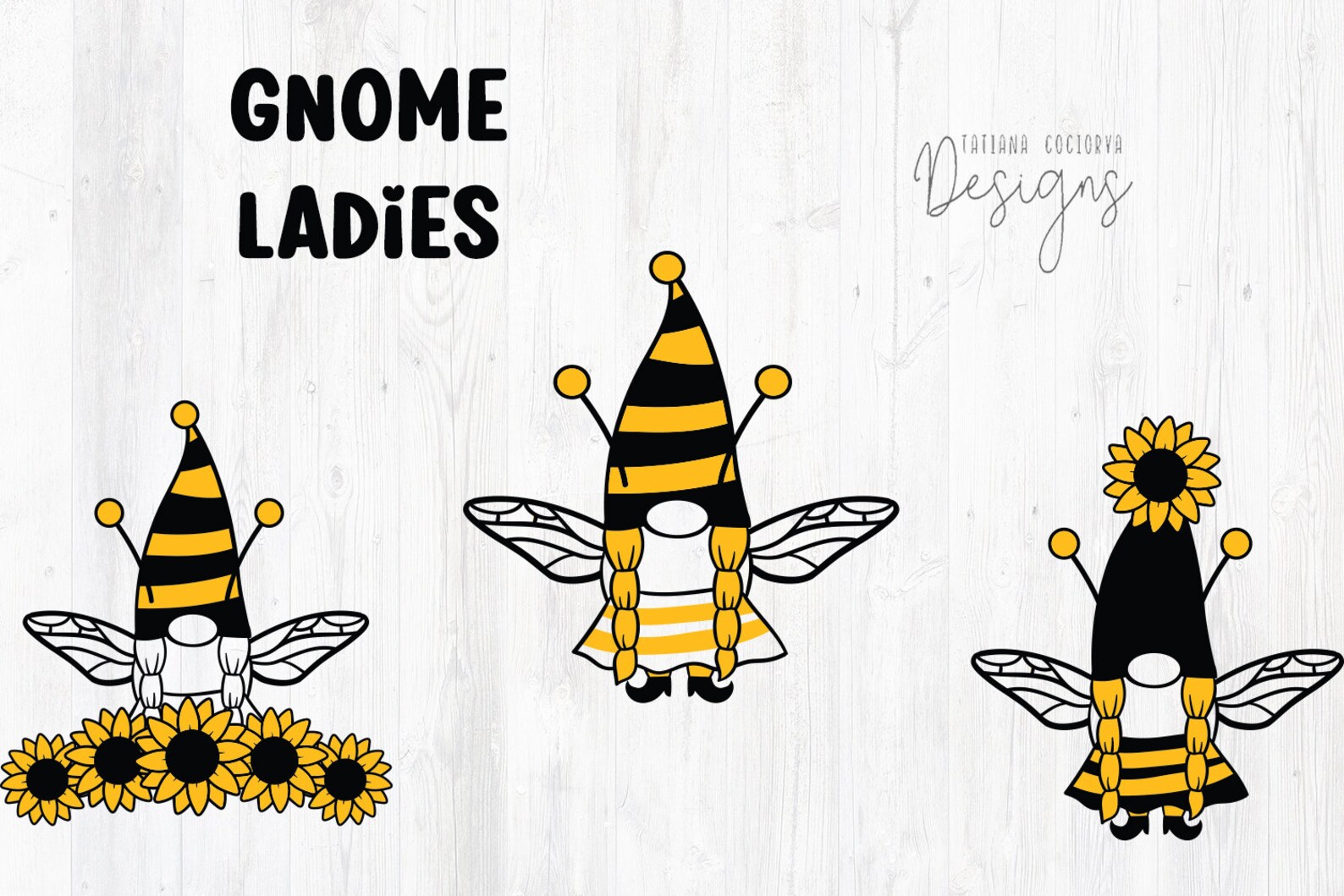 Gnomes and Sunflowers SVG Bundle Sunflower SVG Bee SVG - Etsy