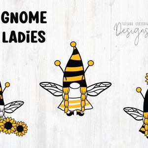 Gnomes and Sunflowers SVG Bundle , Sunflower SVG, Bee SVG, Sunflower ...