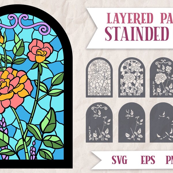 3d Rose Stained Glass - Etsy