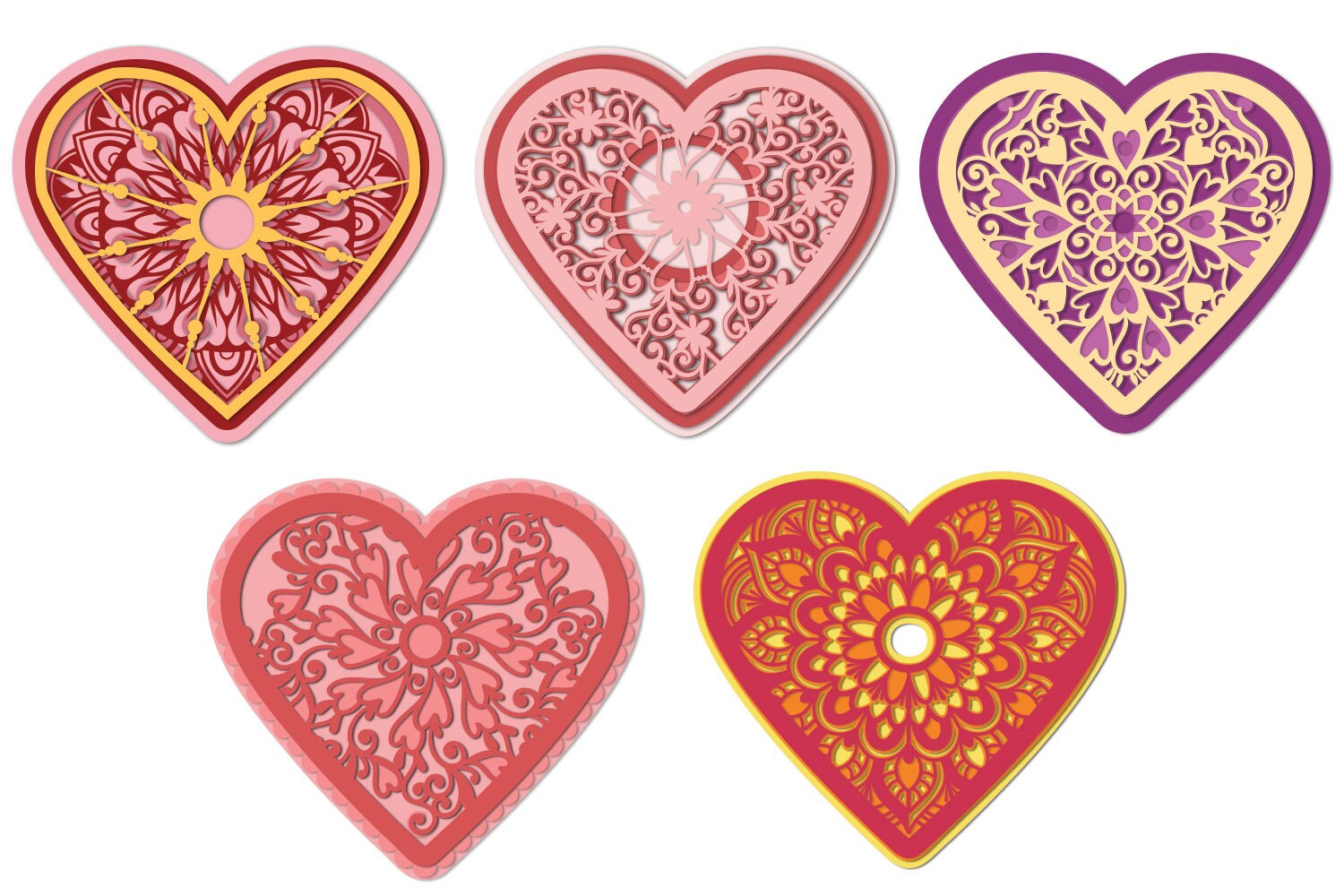 Layered Hearts Bundle Bonus SVG Laser Cut Hearts SVG - Etsy