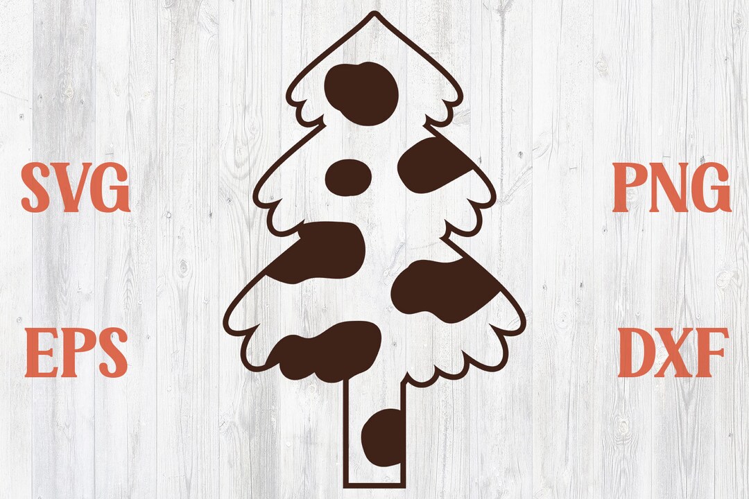 Cow Print Christmas Tree SVG: Western Holiday Design (digital Download ...