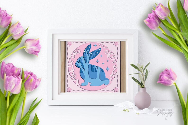 Easter Bunny Shadow Box, Forest Shadow Box, Rabbit Shadow Box, Paper ...