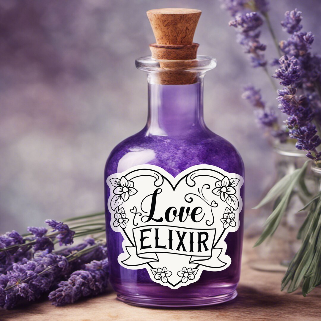 Love Elixir Label SVG, Valentine Label SVG, Heart SVG, Witchy Svg, Love ...