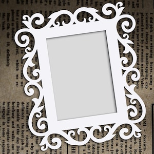 Vintage Floral Frame, Papercut Floral SVG Frame, Skinny Botanical Frame ...