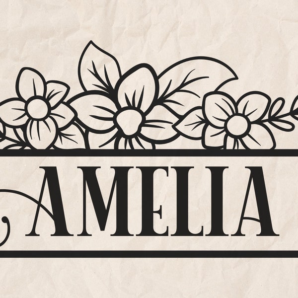 Floral Border Split Svg - Etsy