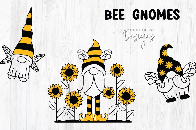 Gnomes and Sunflowers SVG Bundle Sunflower SVG Bee SVG - Etsy