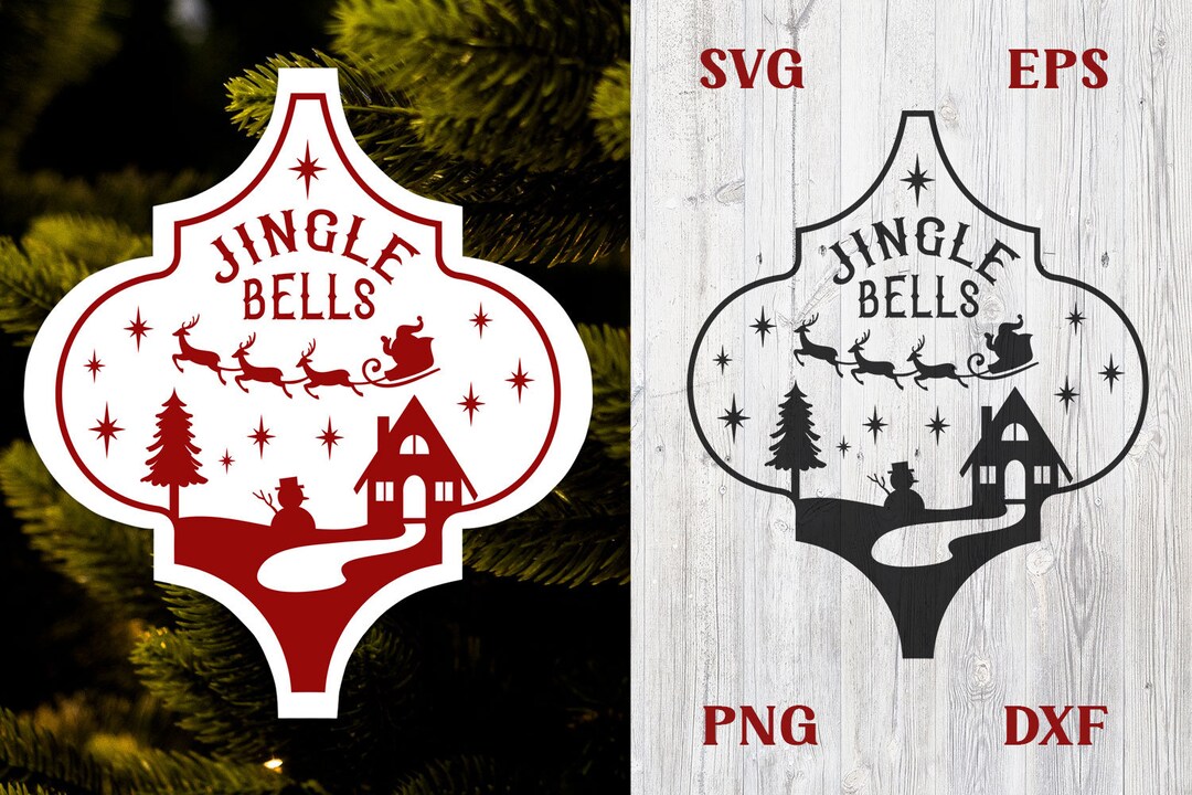 Christmas Arabesque Jingle Bells Scene SVG PNG (digital Download) - Etsy
