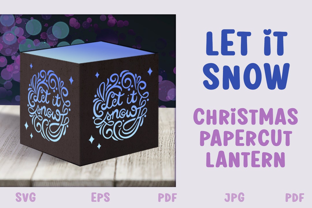 Christmas Papercut Lantern, Papercut Let It Snow, Papercut Christmas ...