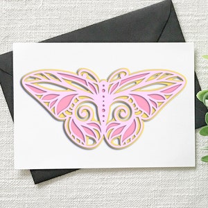 Layered Moth SVG, 3D Butterfly SVG, Layered Butterfly SVG, Papercut ...