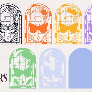 Butterfly Stained Glass SVG: Layered Papercut Celestial Moon (digital ...