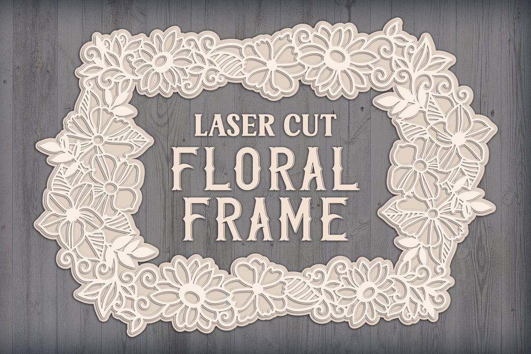 Laser Cut Floral Frame, SVG Photo Frame, Layered Photo Frame SVG, 3D ...