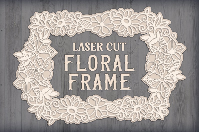 Laser Cut Floral Photo Frame SVG: Layered Papercut Design (digital ...