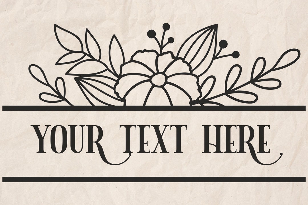 Floral Split Monogram SVG With Floral Arrangement, Spring Nature Split ...