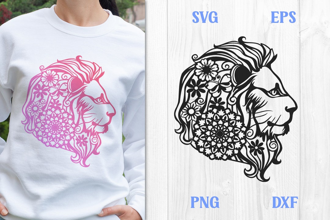 Mandala Lion SVG, Mandala SVG Animal, Floral Mandala SVG, Mandala ...