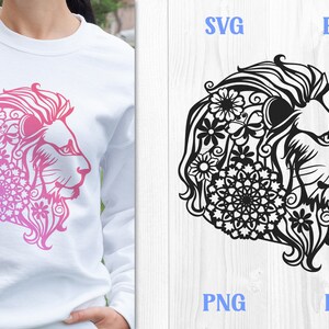 Mandala Lion SVG, Mandala SVG Animal, Floral Mandala SVG, Mandala ...