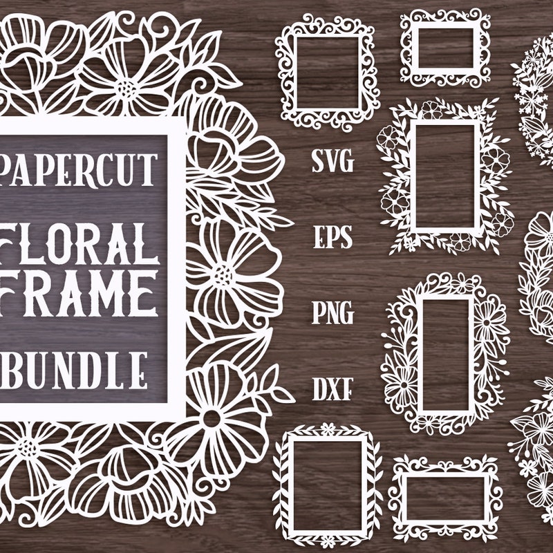 Floral Frames Laser Cut - Etsy UK
