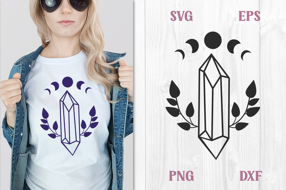 Moon Phases Crystal SVG, Moon Phases SVG, Witchy Shirt Design, Magical ...