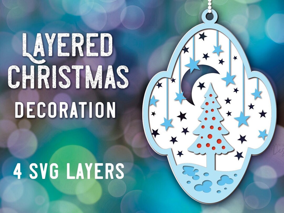 Layered Christmas Decoration SVG, 3D Christmas Multi Layered SVG ...