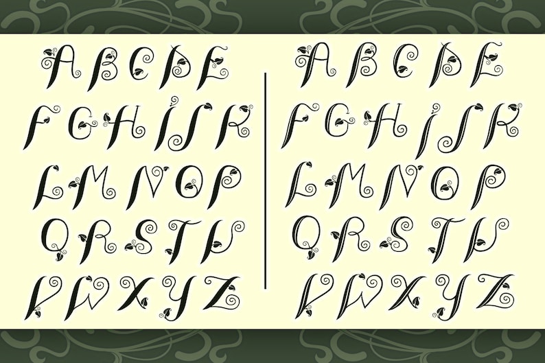 Fairy Tale Alphabet SVG Alphabet With Leaves Floral SVG - Etsy